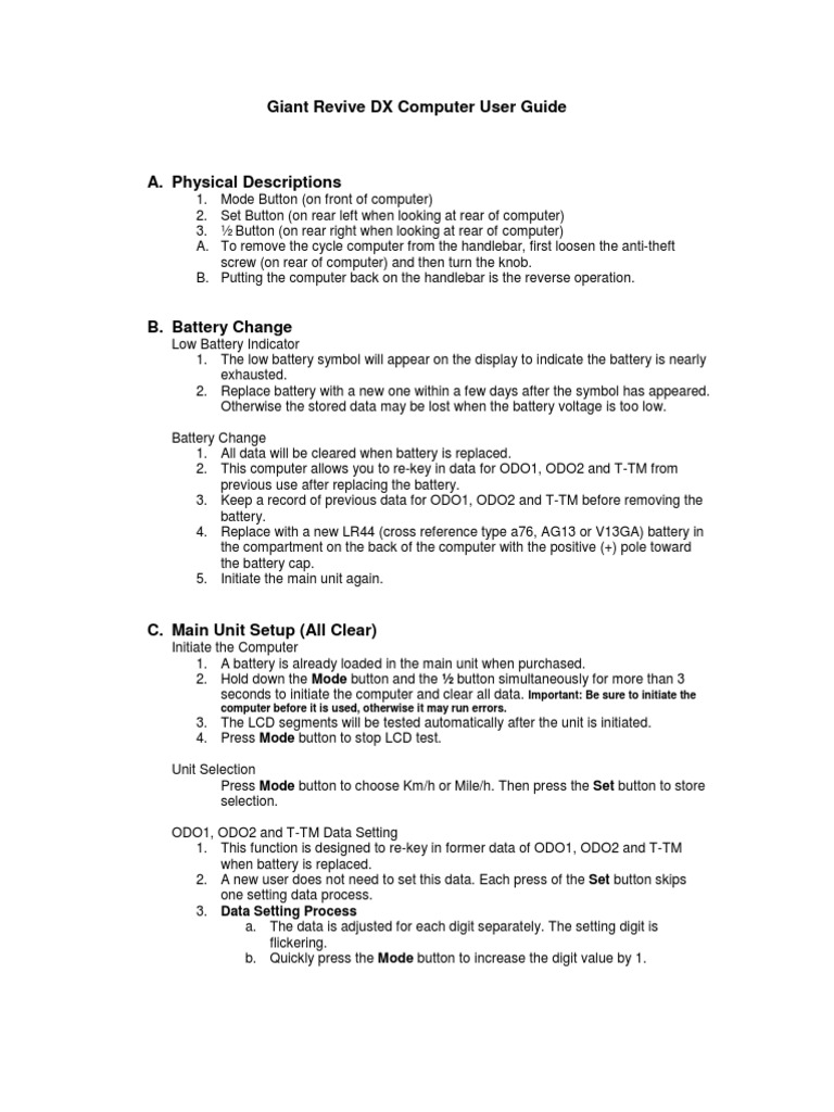 Guide Giant Revive DX Computer | PDF | Daylight Saving Time | Clock