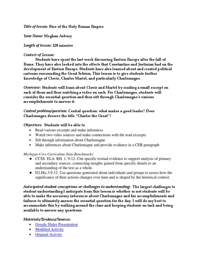 Rise of The Holy Roman Empire Lesson | PDF