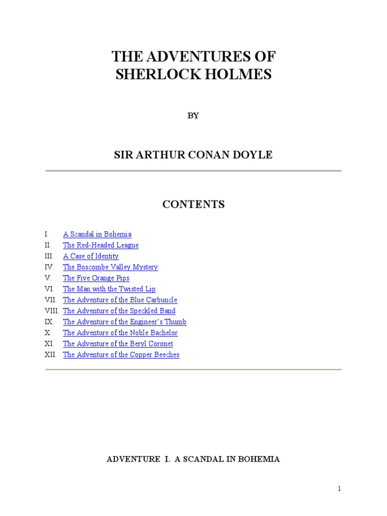 The Adventures of Sherlock Holmes | PDF | A Scandal In Bohemia | Irene ...