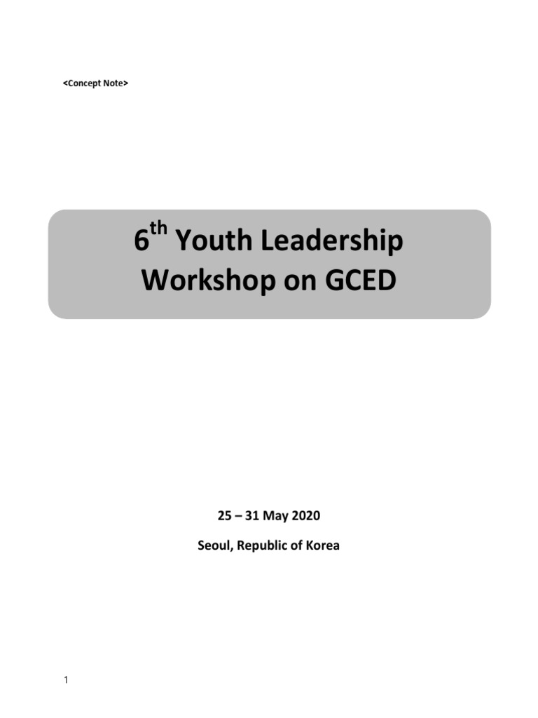 (APCEIU) +6th+Youth+Leadership+Workshop+on+GCED Concept+Note | PDF