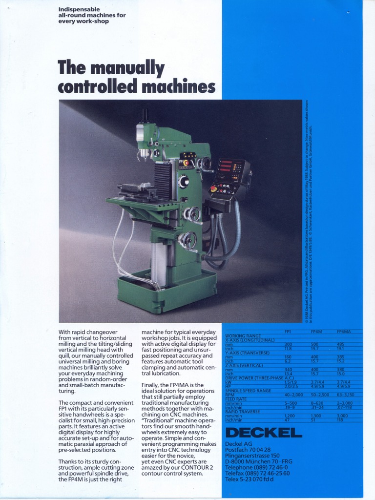 Deckel FP1 Brochure | PDF