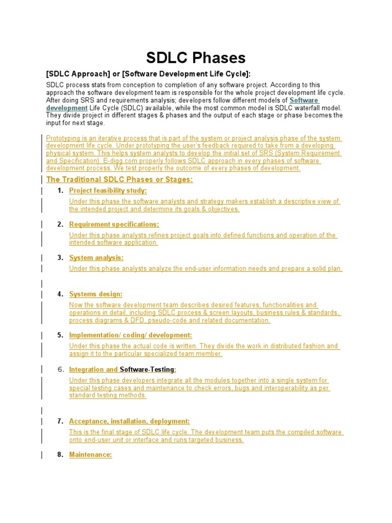 SDLC Phases | PDF | Osi Model | Software Development