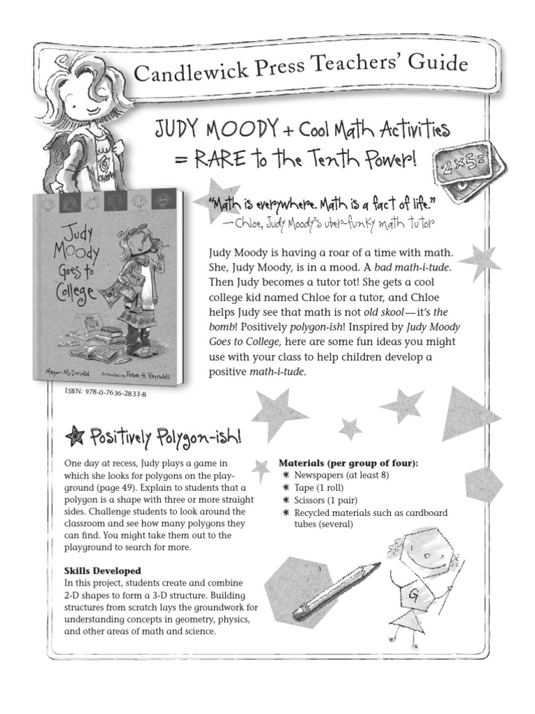 Judy Moody - Math Activities Teachers' Guide | PDF | Classroom ...