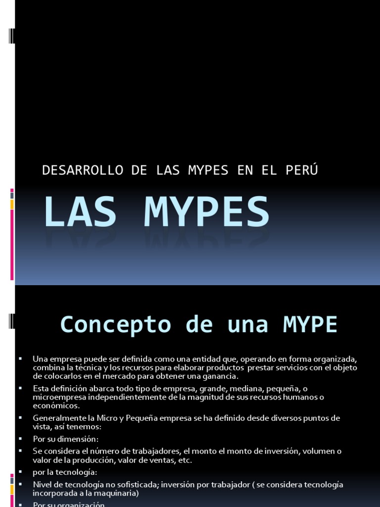 Las Mypes | PDF | Pequeñas y medianas empresas | Economias