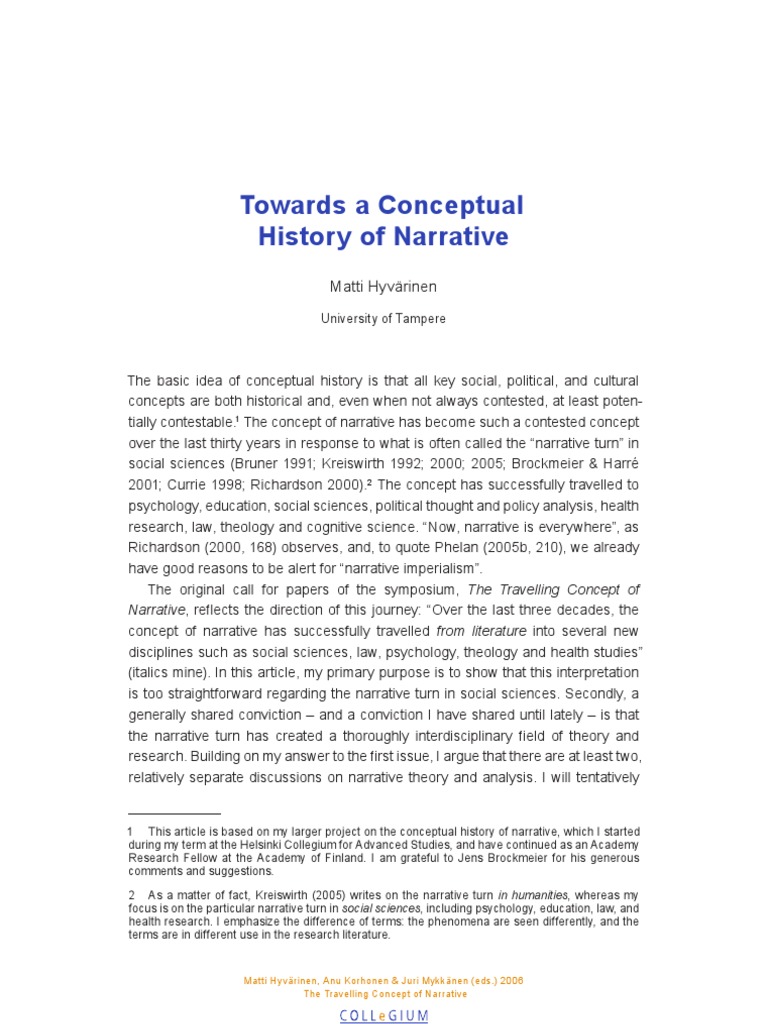 Towards A Conceptual History of Narrative | PDF | Narrative | Social ...
