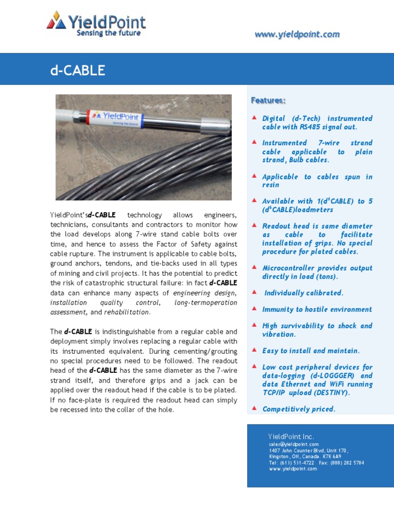D CABLE | PDF | Sensor | Instrumentation