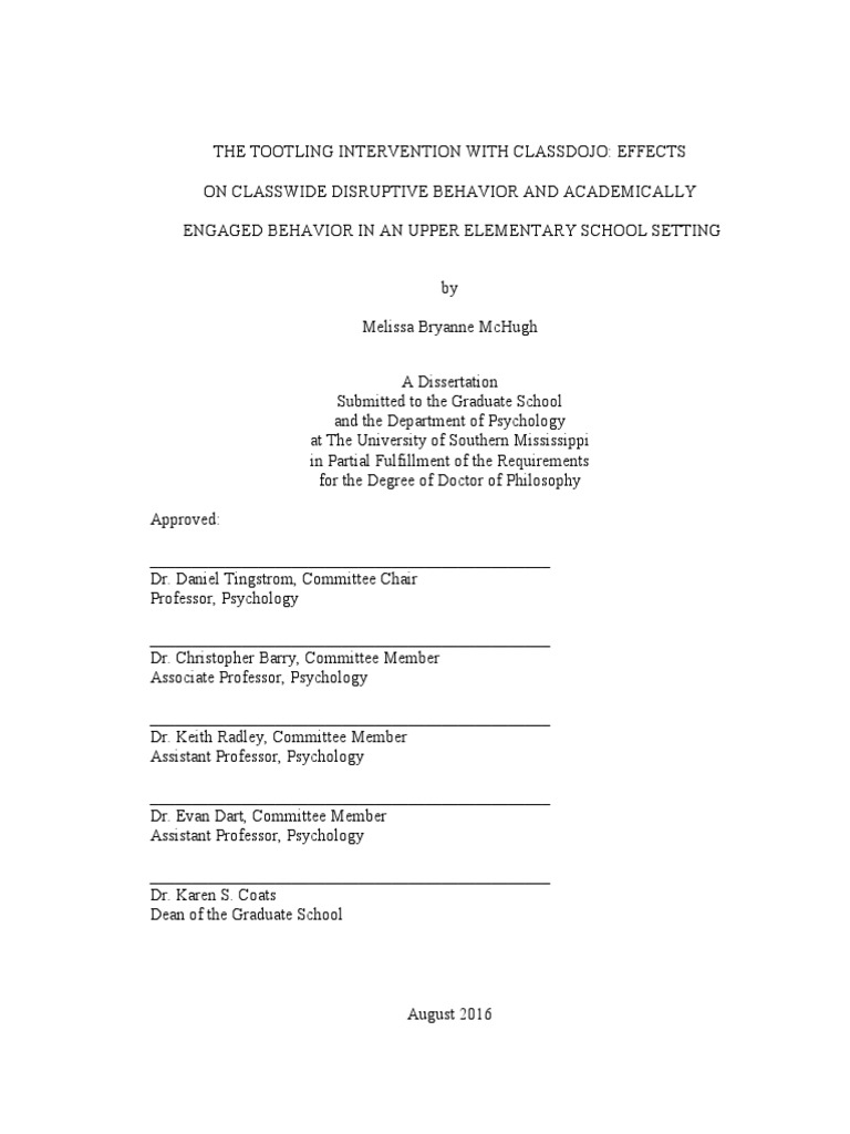 The Tootling Intervention With | PDF | Action (Philosophy ...