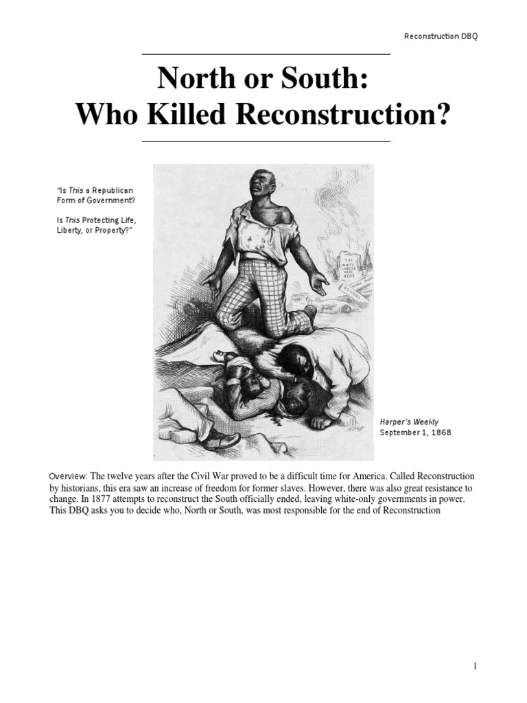 Reconstruction DBQ | PDF | Reconstruction Era | Freedman