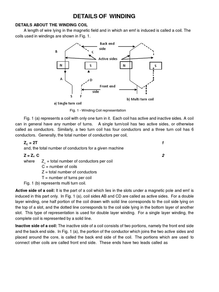 Motor Rewinding - DETAILS OF WINDING | PDF | Force | Electrodynamics