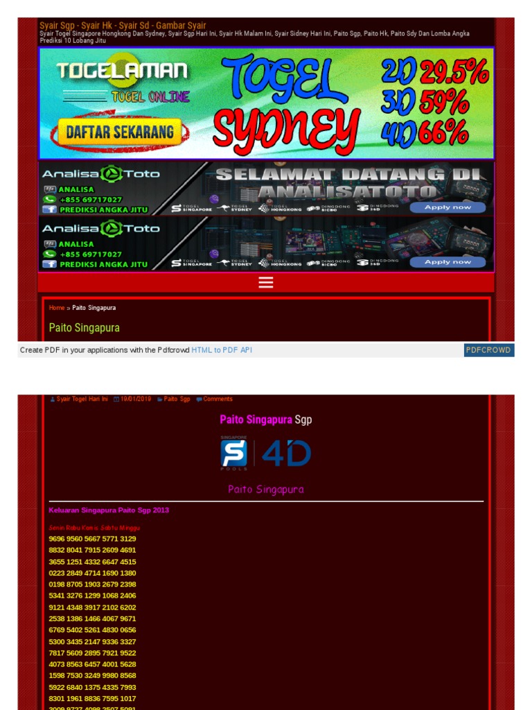Data Keluaran SGP 2018 Sampai 2019 | PDF | Web Standards | Software