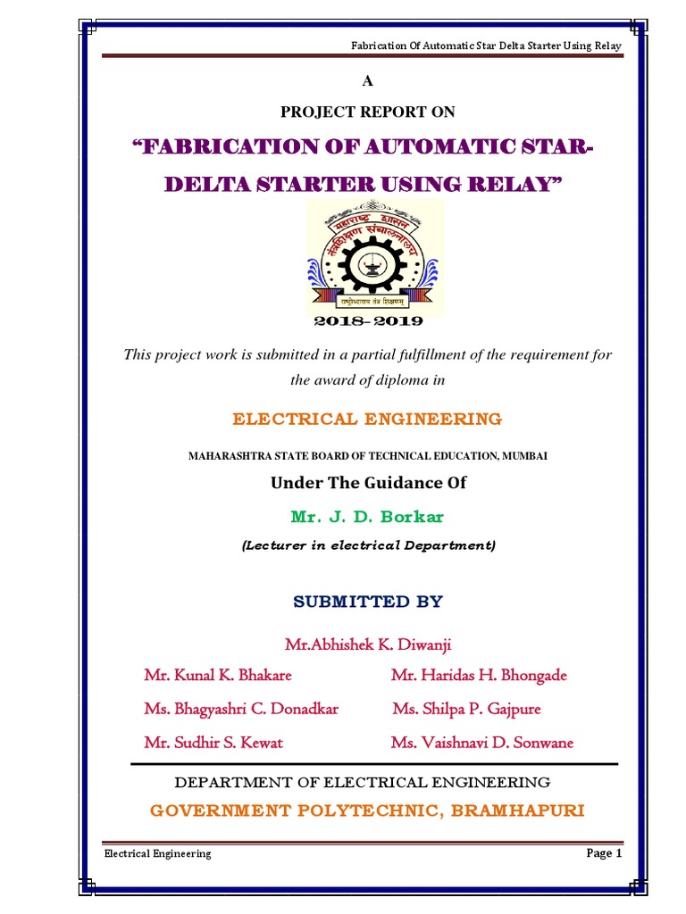 Automatic Star Delta Starter Using Relay | PDF | Relay | Electric Motor
