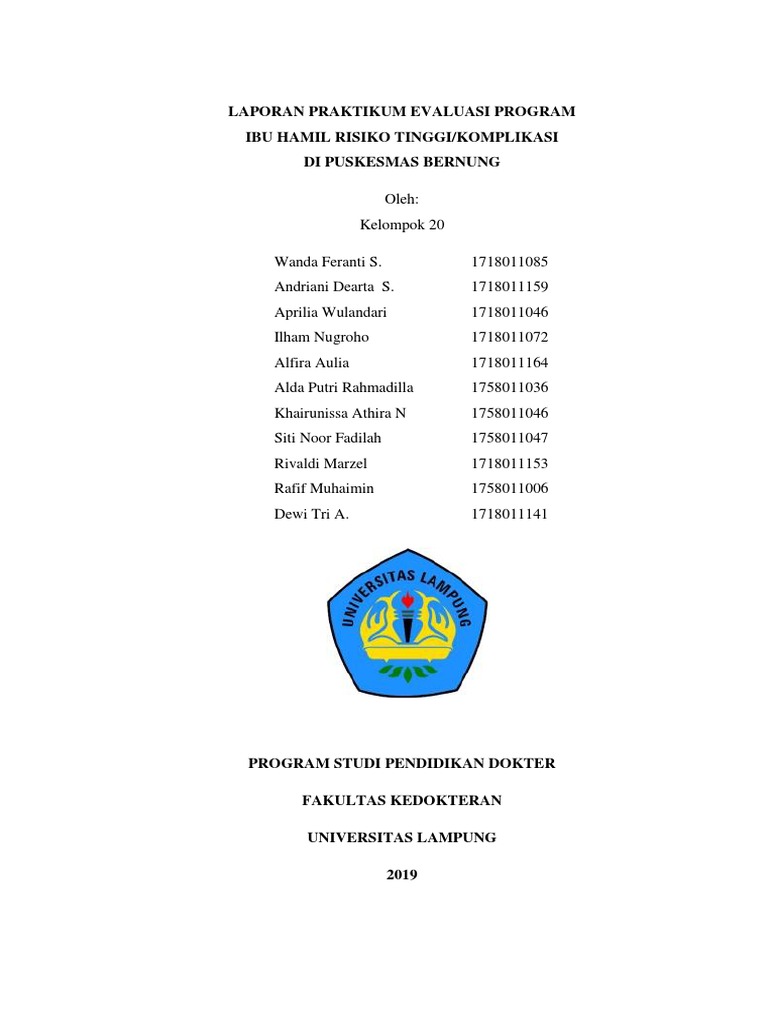 Laporan Evapro Kel. Tutorial 20 PDF | PDF