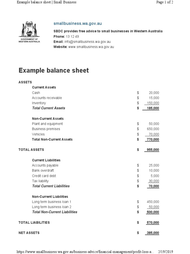 Balance Sheet Example | PDF | Balance Sheet | Service Industries