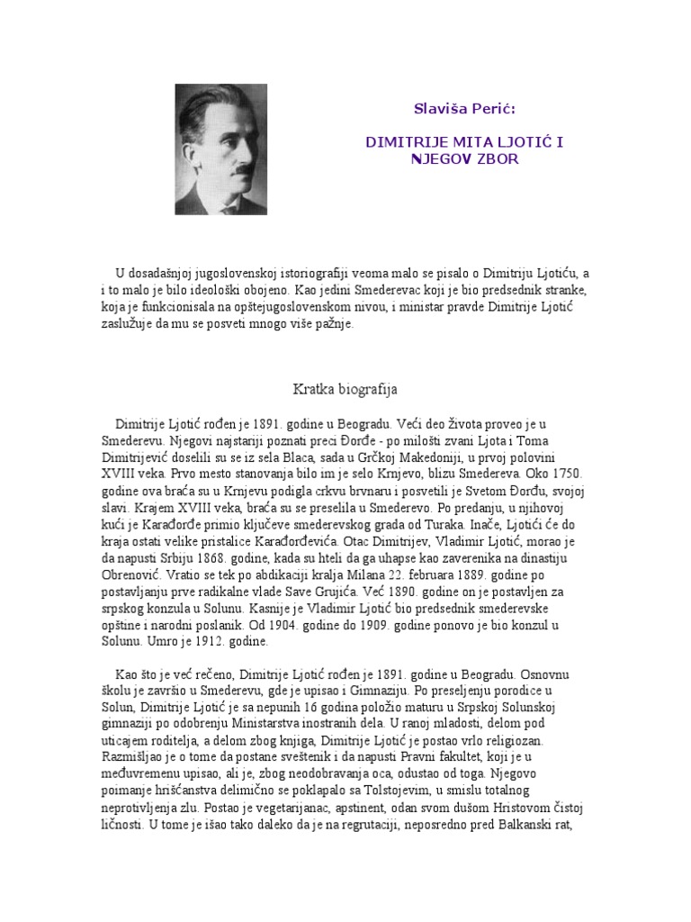 Dimitrije Ljotic | PDF