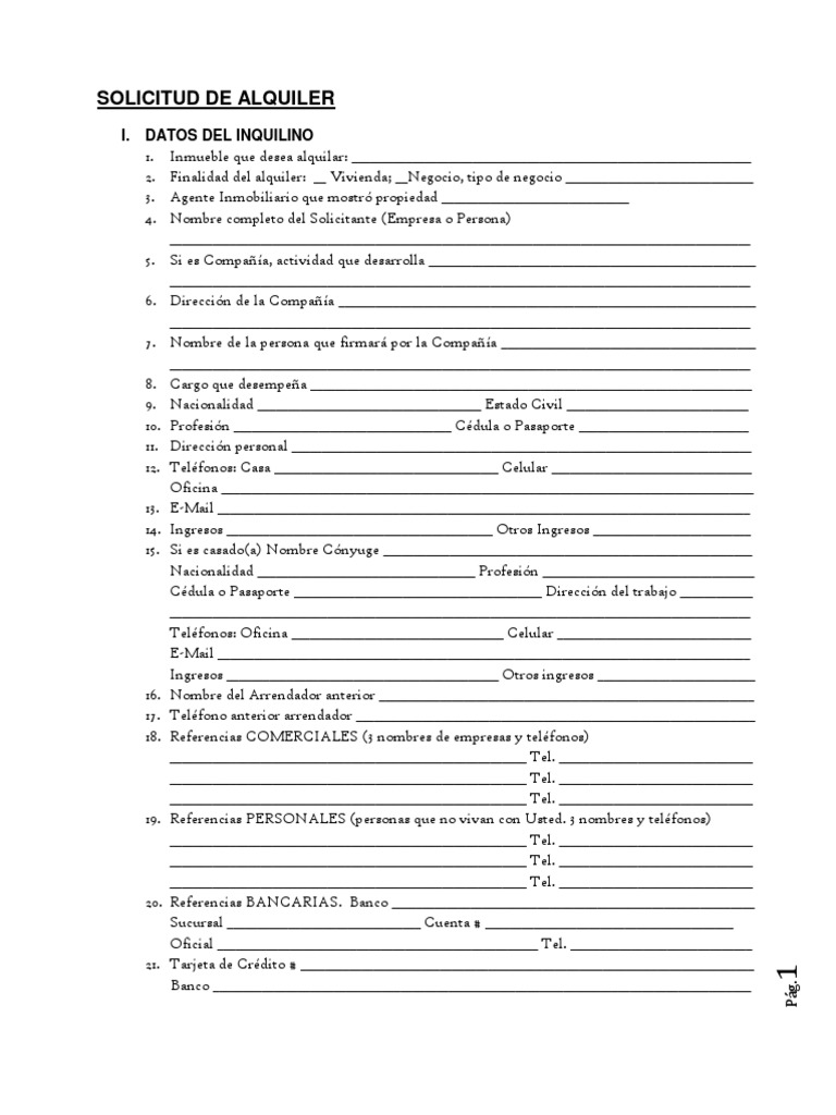 Solicitud de Alquiler | PDF | Economias | Business