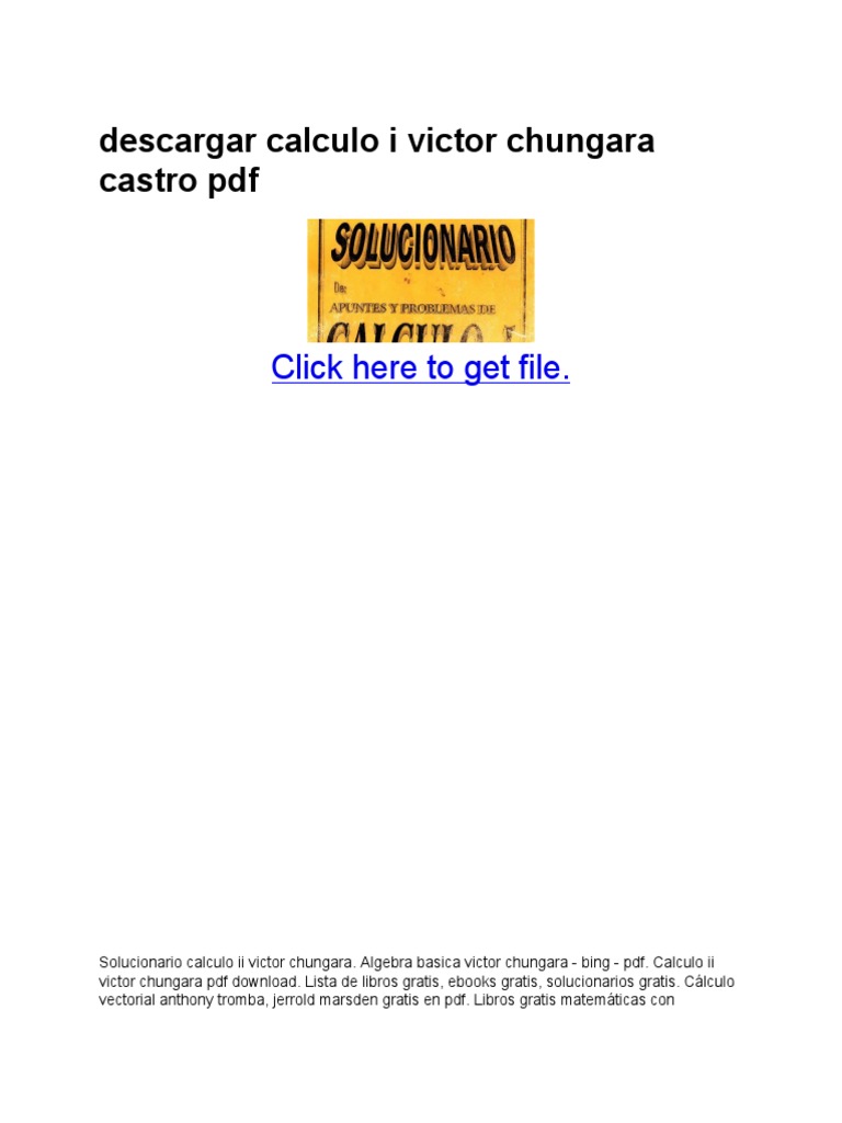 Descargar Cálculo I Víctor Chungara PDF | PDF