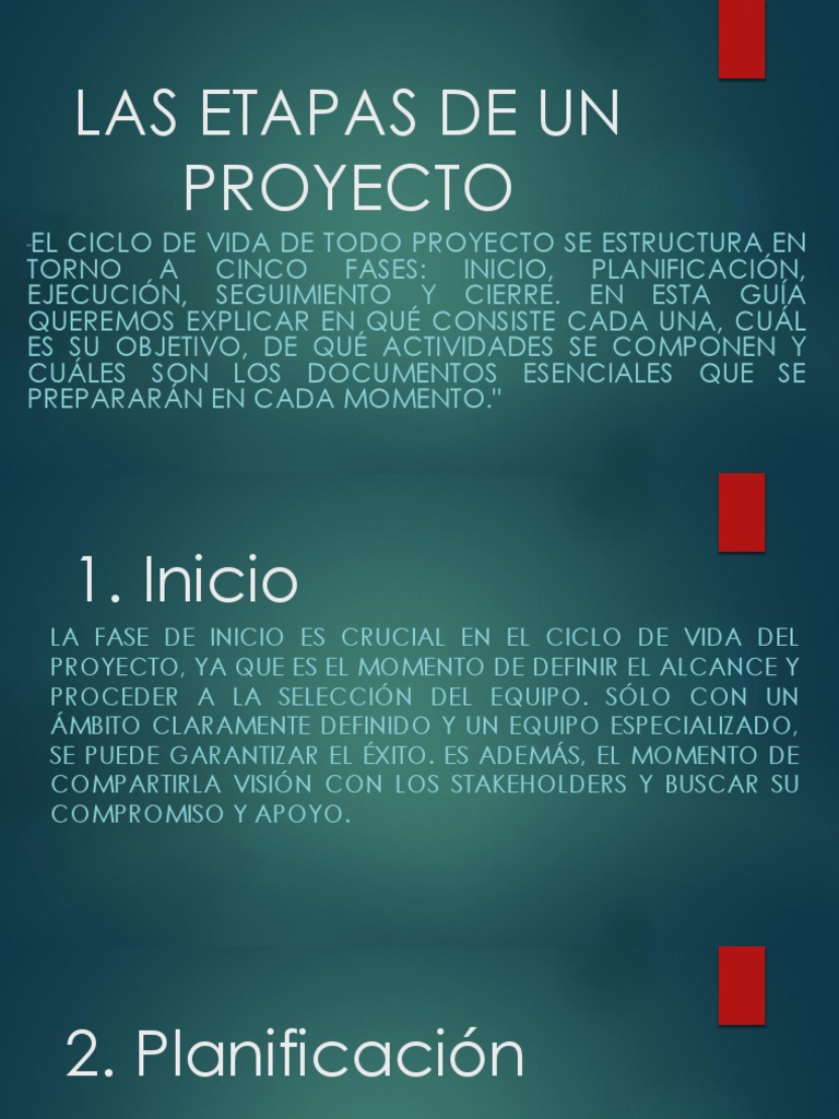 Etapas de un Proyecto: Guía Completa | PDF | Planificación | Gestión de ...
