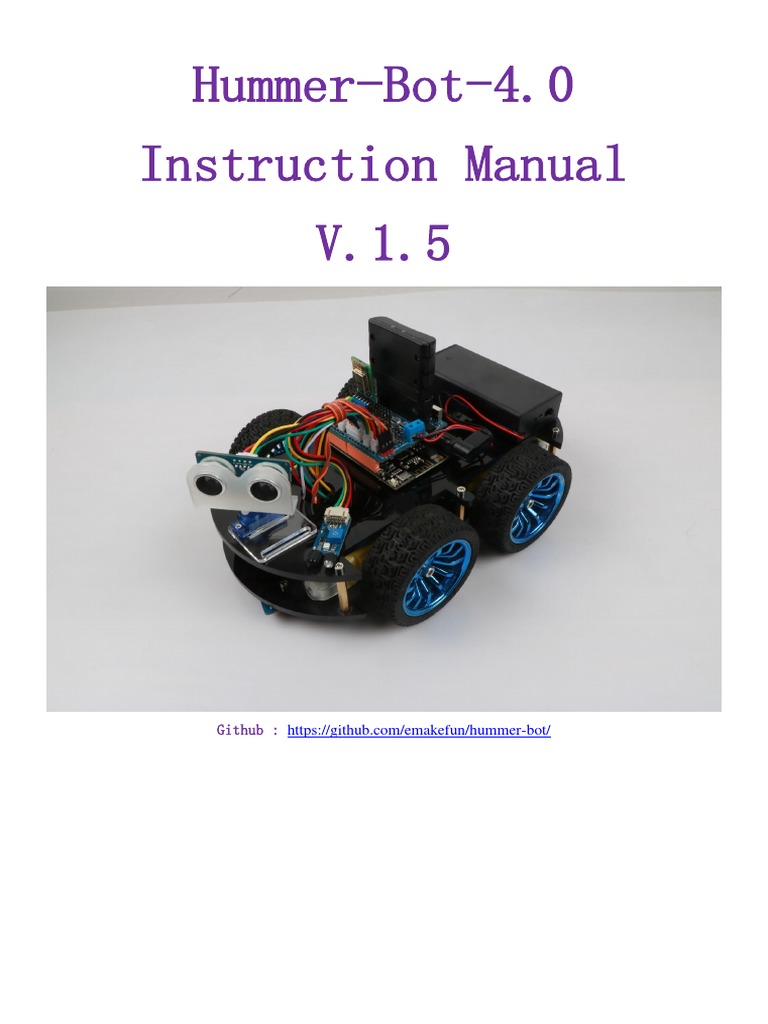 Hummer-Bot-4.0 Instruction Manual V.1.5 | PDF | Device Driver | Arduino