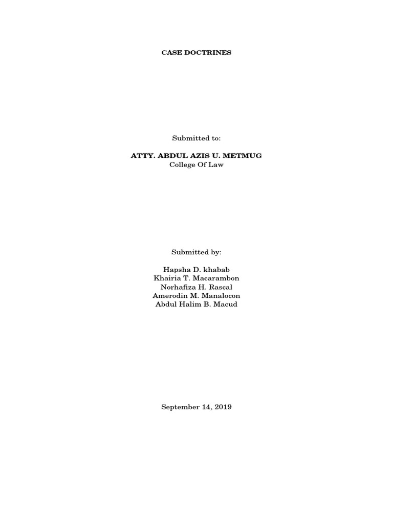 Labor Case Doctrine Pdf Employment Certiorari