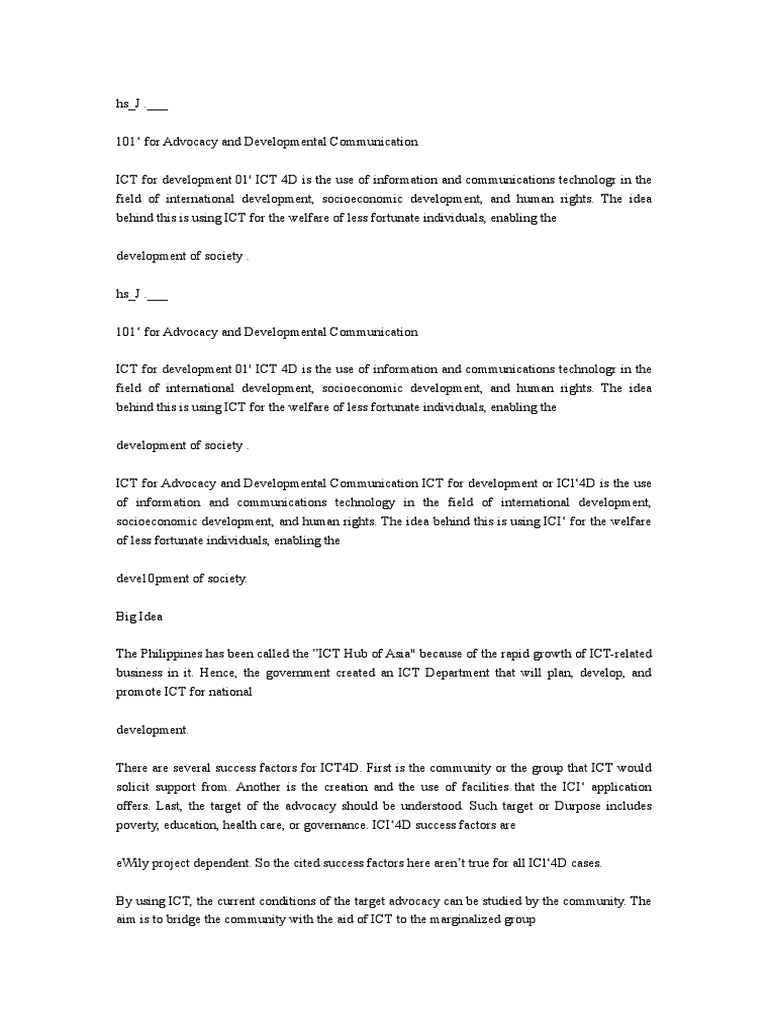 The ICT4D Cube: A Framework for Understanding the Interactions Between ...