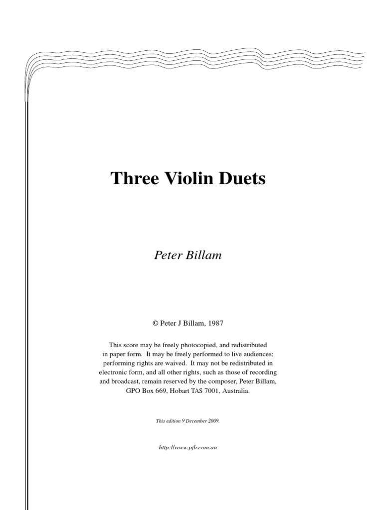 Violin Duets | PDF | Recorder (Musical Instrument) | Quartet