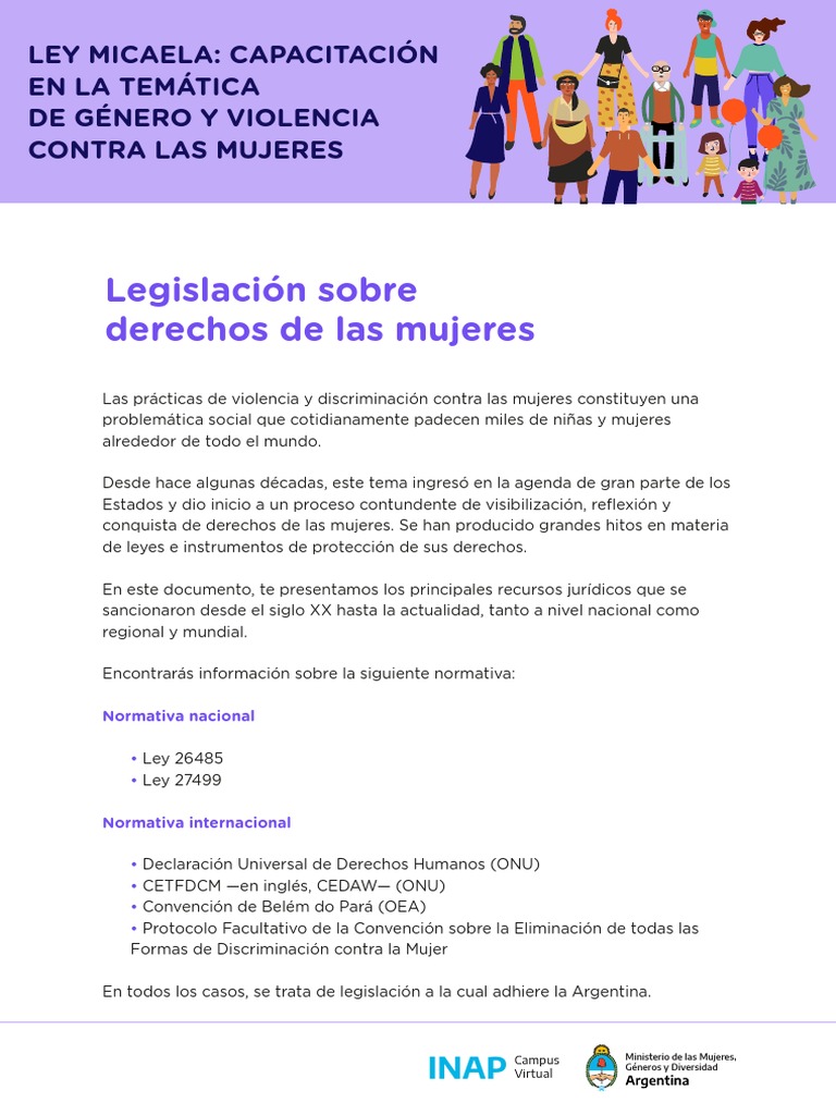 Ley Micaela: Capacitación en La Temática de Género y Violencia Contra Las Mujeres | PDF ...