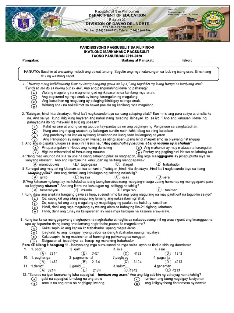Filipino Grade 9 | PDF