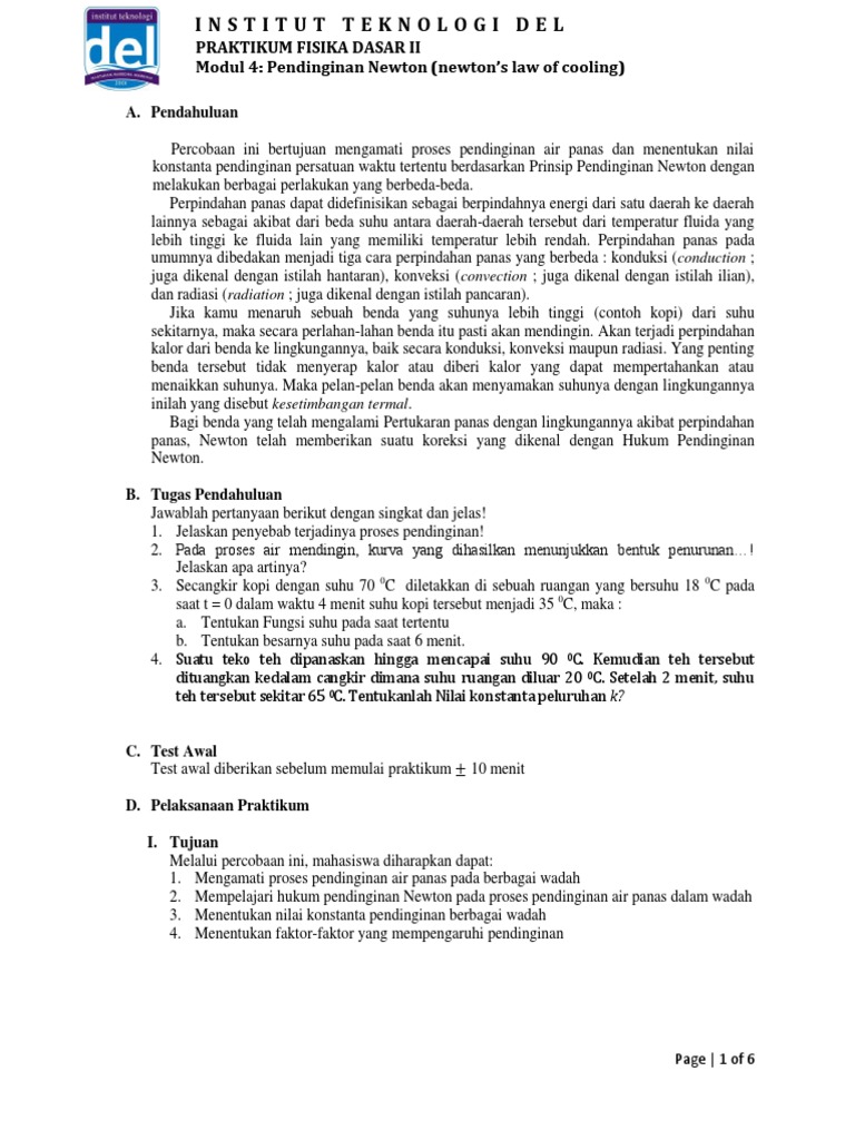 Modul 4 - Pendinginan Newton | PDF