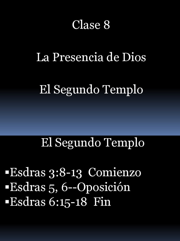 Clase 8 El Segundo Templo | PDF | Templo en jerusalén | Pentecostés