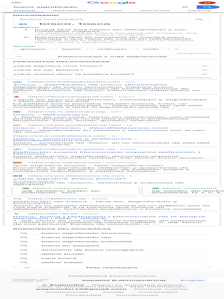 Tosco Significado - Buscar Con Google | PDF | Diccionario | Lexicología