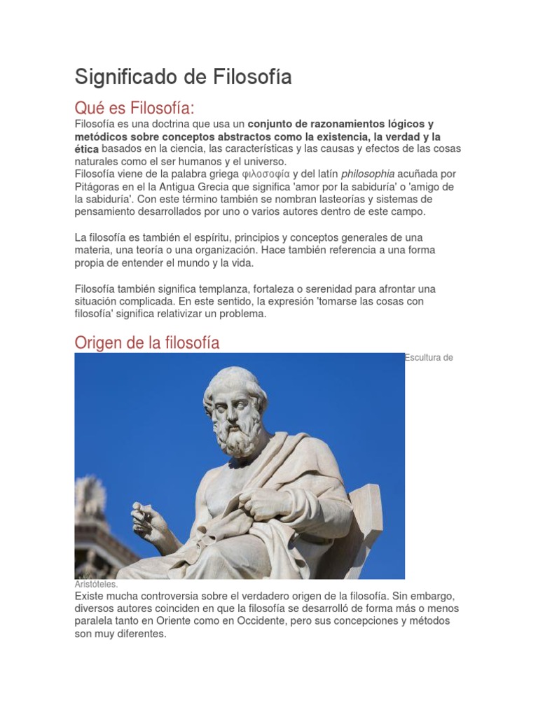 Significado de Filosofía | PDF | La Ley natural | Positivismo