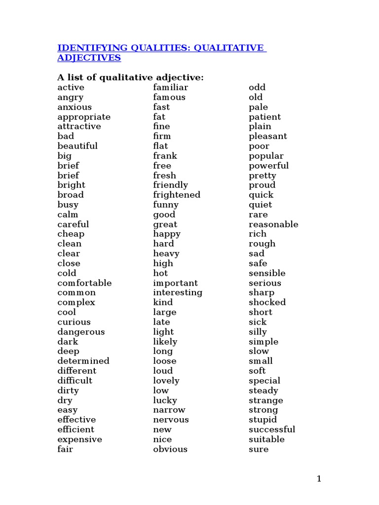 Identifying Adjectives | PDF | Adjective | Verb