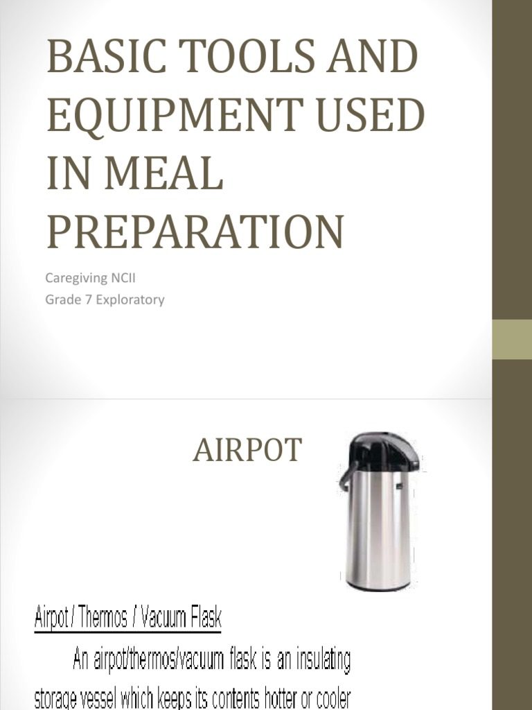 Meal Preparation Tools and Equipment | PDF | Tools | Home Appliance