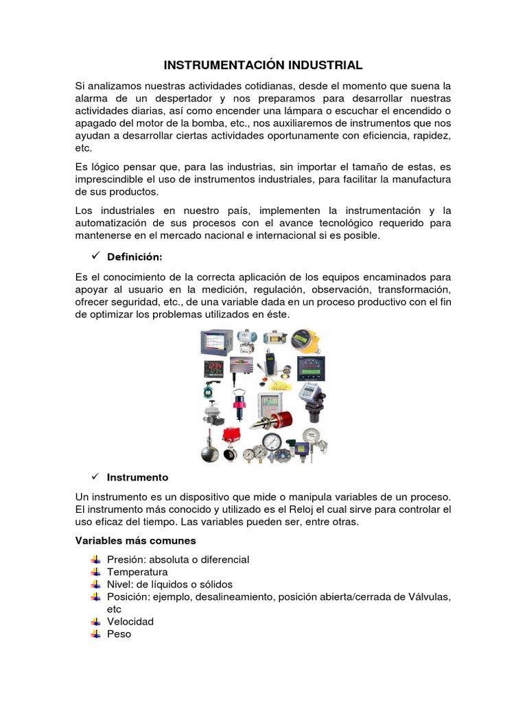 Instrumentación Industrial | PDF | Electricidad | Ingenieria Eléctrica