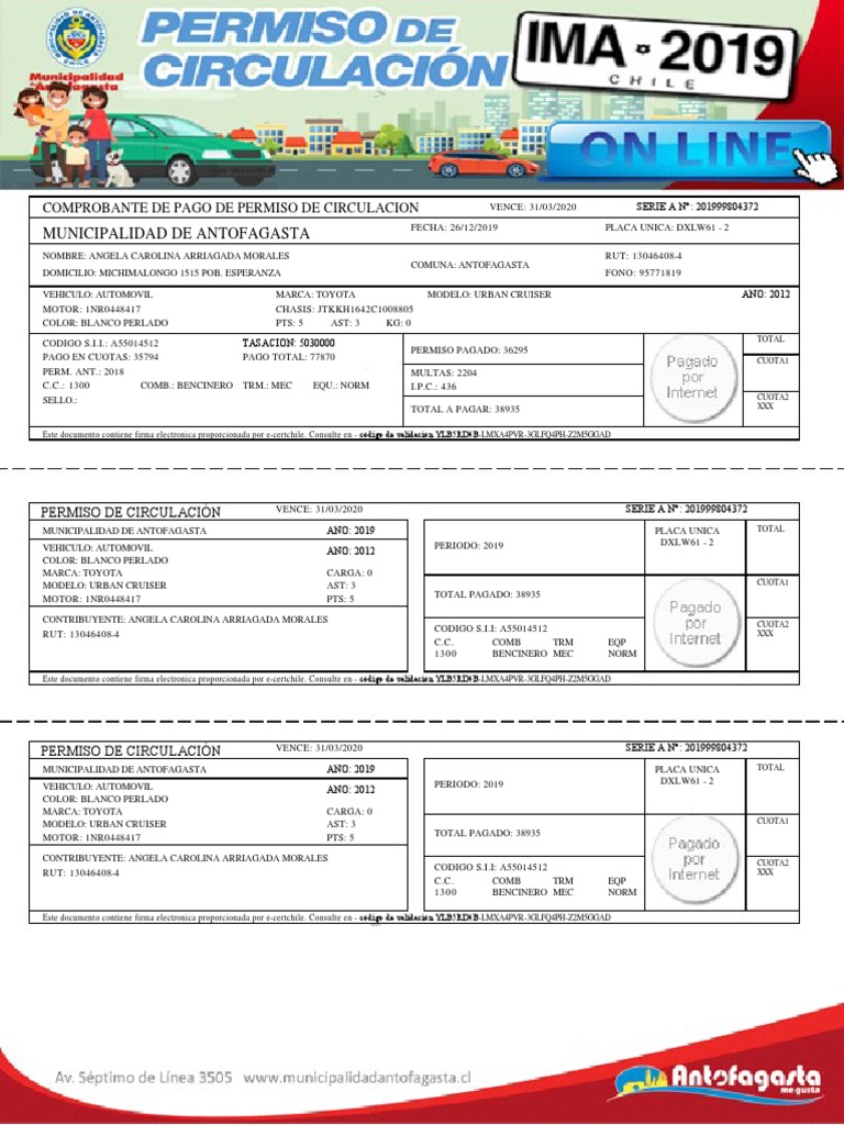 Permiso Circulacion | Descargar gratis PDF | Vehículo de motor | Vehículos