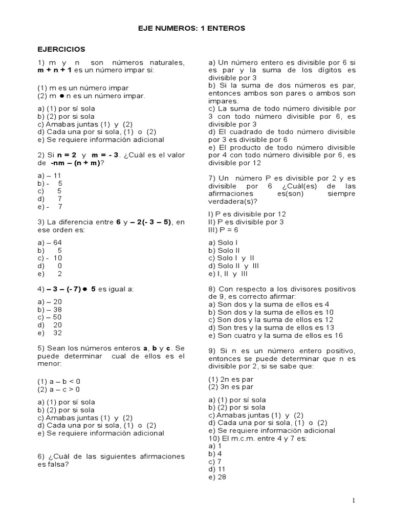Entendiendo los conceptos básicos de los números enteros | PDF ...