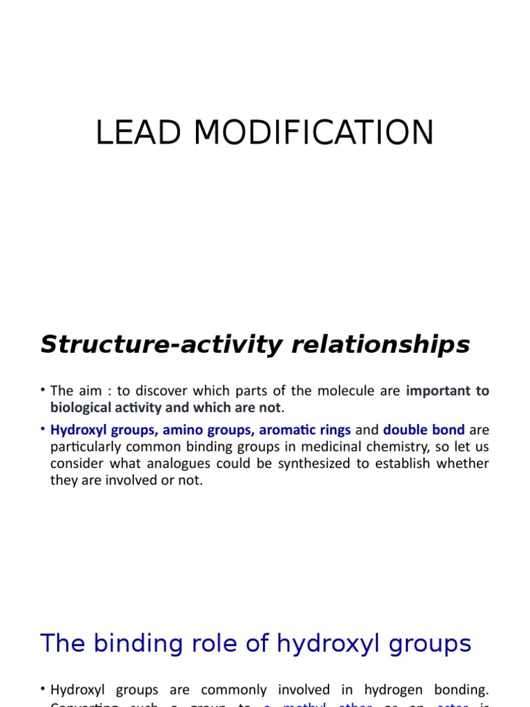 Lead Modification | PDF | Functional Group | Amine