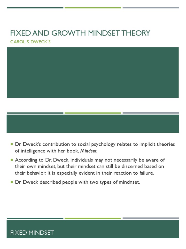 Fixed and Growth Mindset Theory | PDF