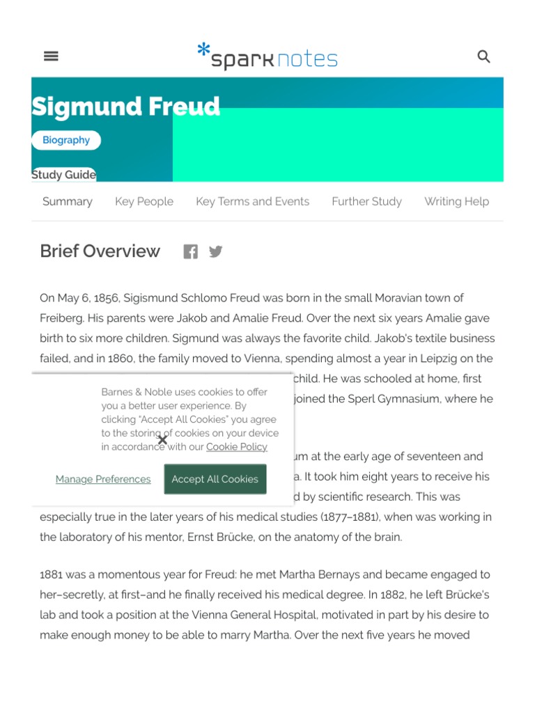 SparkNotes - Sigmund Freud - Brief Overview | PDF | Sigmund Freud ...