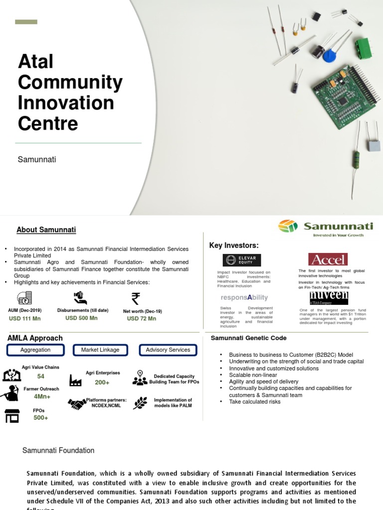Atal Community Innovation Centre | PDF | Innovation | Capacity Building
