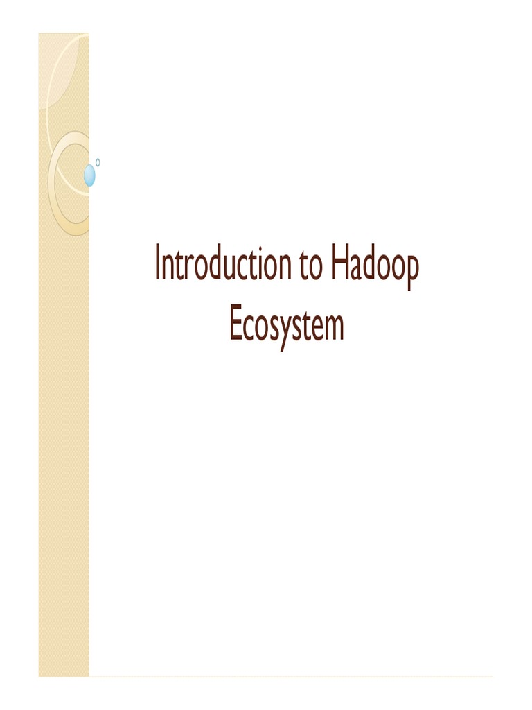 Introduction To Hadoop Ecosystem | PDF | Apache Hadoop | Map Reduce