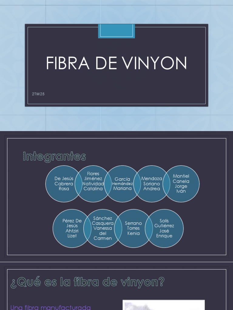 Fibra de Vinyon: Características y Usos | PDF | Cloruro de polivinilo ...