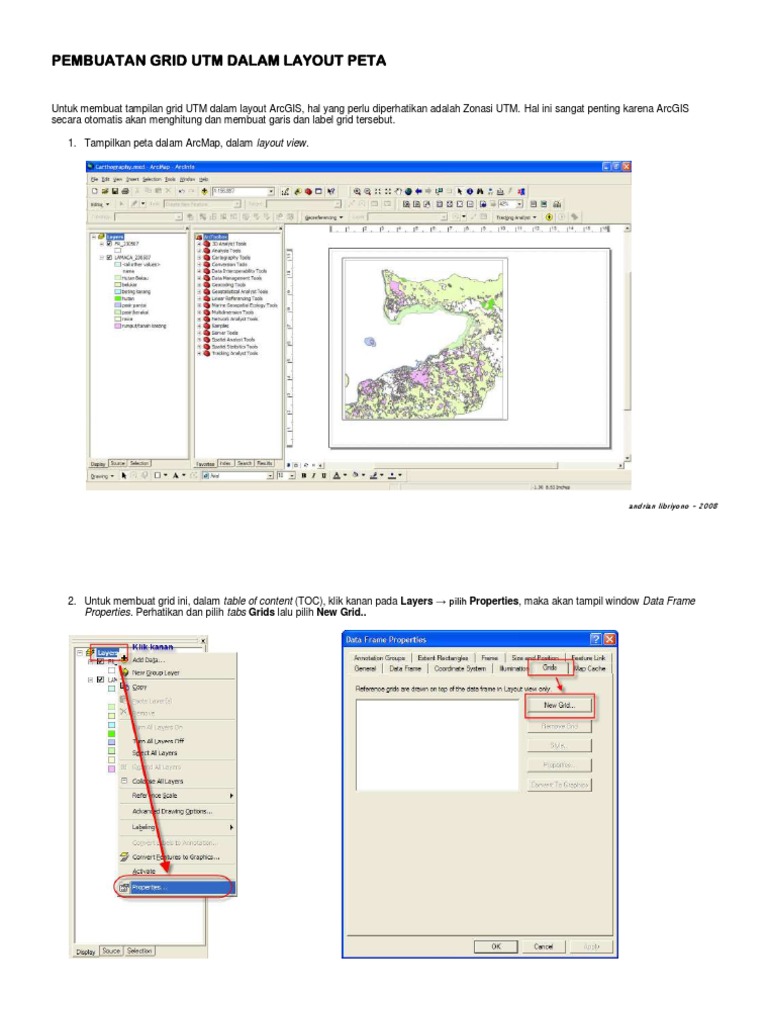 Pembuatan Grid UTM di ArcGIS | PDF