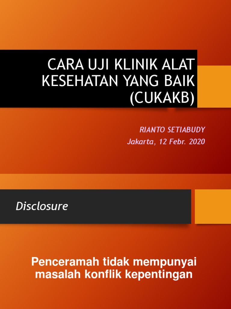 Cara Uji Klinik Alat Kesehatan Yang Baik - Feb20 | PDF