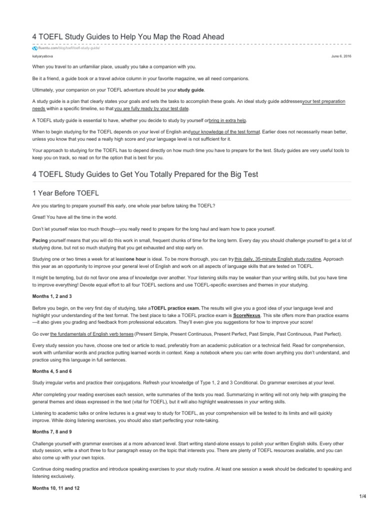 4 Toefl Study Guides To Get Yo | PDF | Test Of English As A Foreign ...