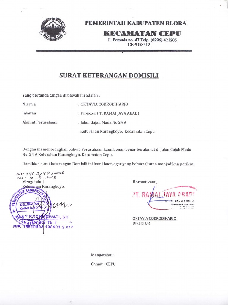 Surat Domisili | PDF