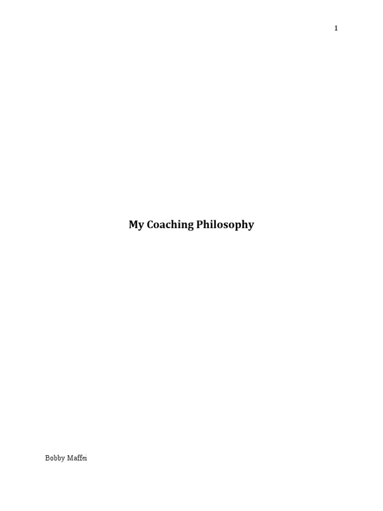 Coaching Philosophy | PDF | Self-Management | Self Control