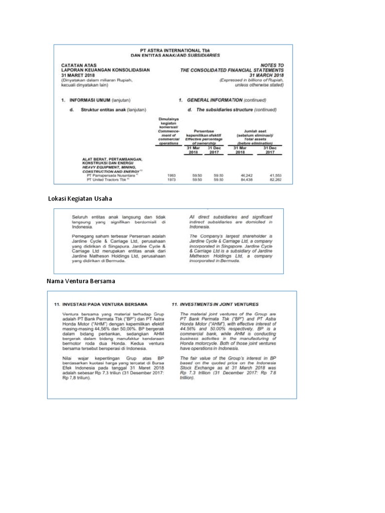 Contoh Pengungkapan PSAK 67 | PDF