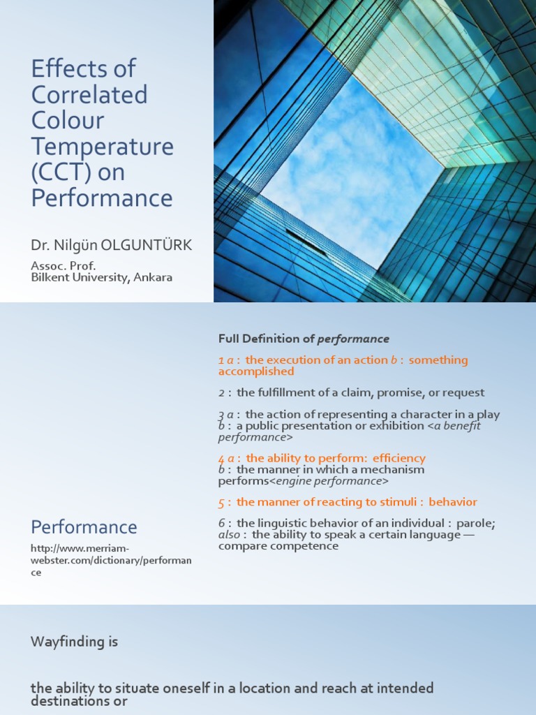 Effects of CCT On Performance | PDF | Attention | Lighting