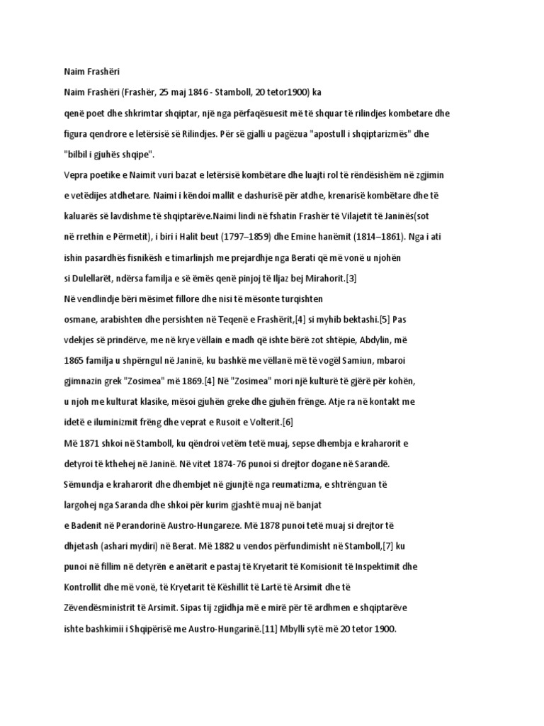 Naim Frasheri | PDF